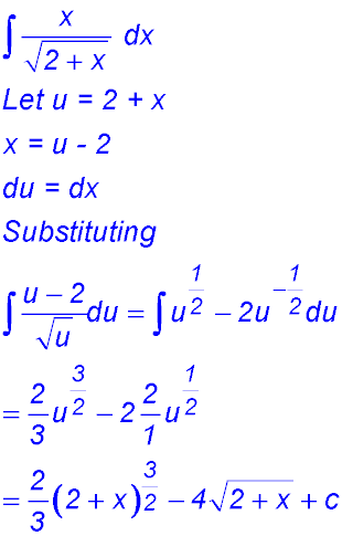 Calculus - integ substitution non-log TYS 1