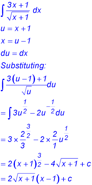 Calculus - integ substitution non-log TYS 1