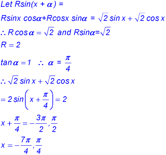 Trig - equations - auxilliary angles - TYS 1