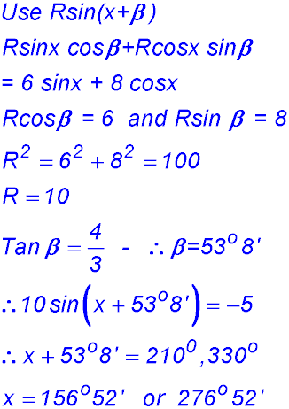 Trig - equations - auxilliary angles - TYS 1