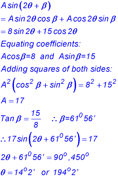 Trig - equations - auxilliary angles - TYS 1