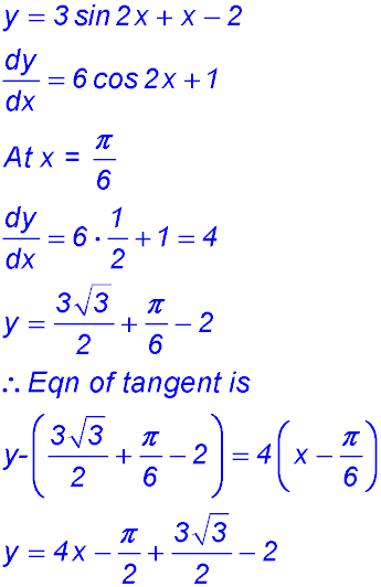 Trig Fns - differ Tans etc TYS 1 Solns