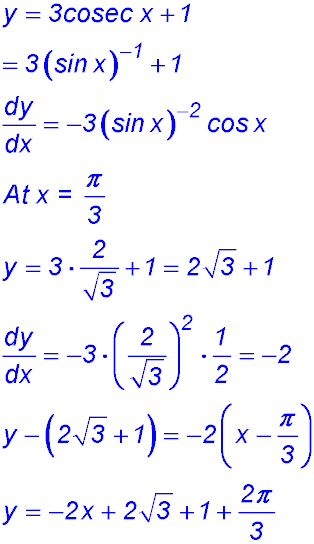 Trig Fns - differ Tans etc TYS 1 Solns